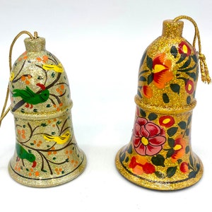 Hand Painted Hanging Papier Mache Bells From Kashmir - Etsy