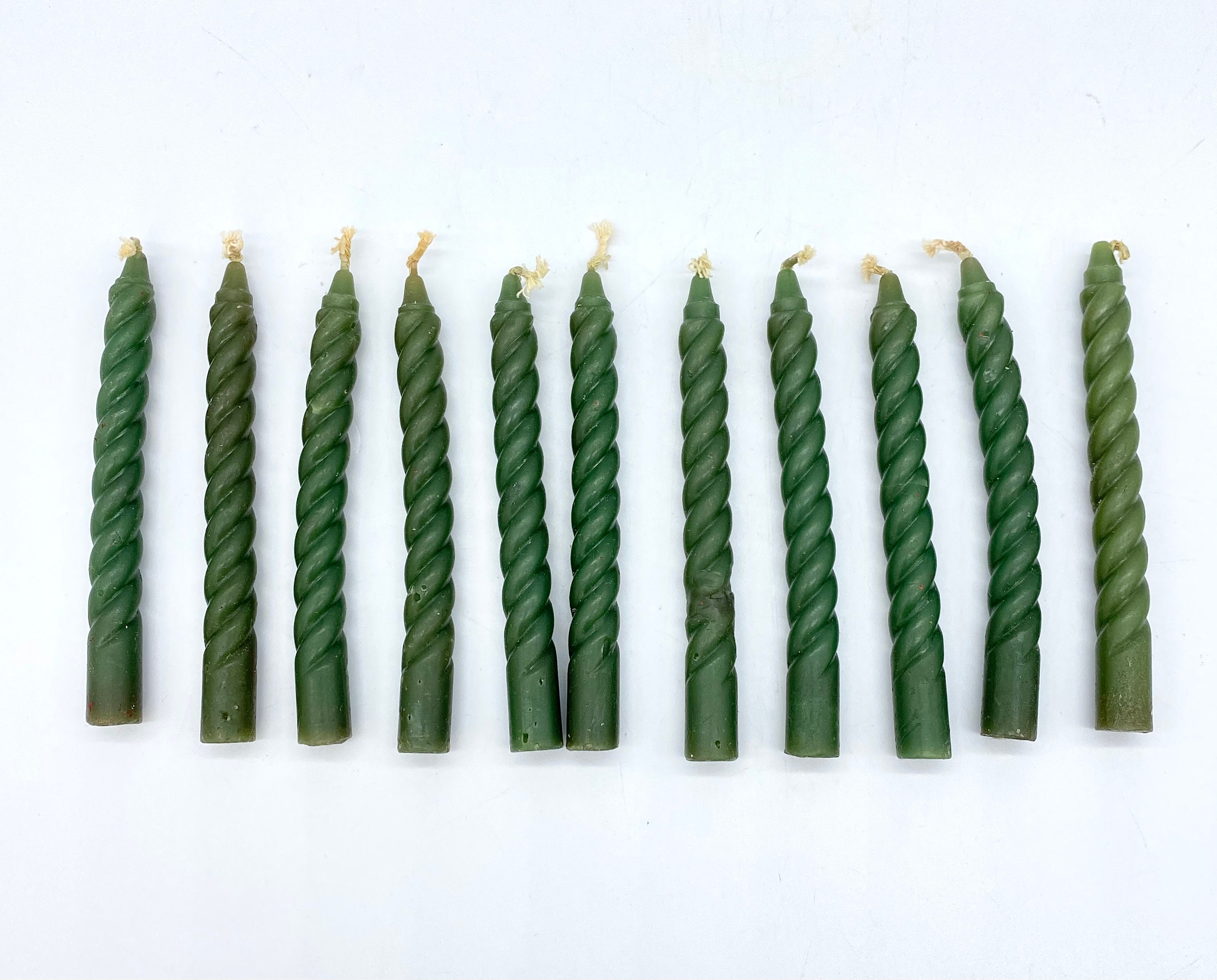 Vintage Box of 11 Colonial Twist Candles Pine Green - Etsy