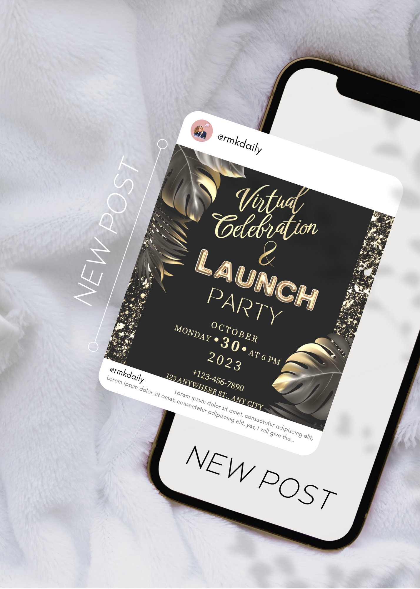 Editable Virtual Celebration Evite, DIY Flyer Template Design, Party ...