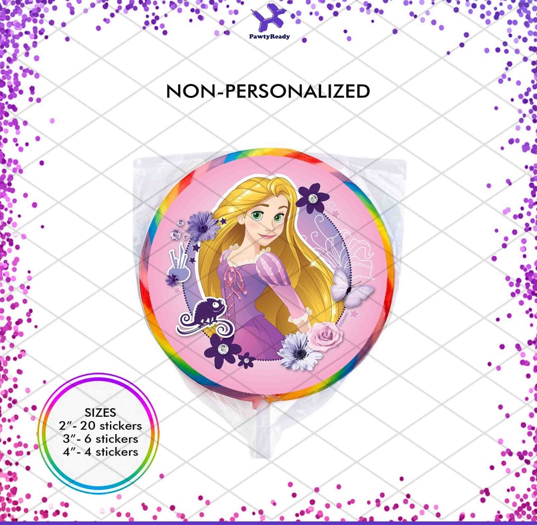 Rapunzel Sticker Labels Birthday Party Favor Treat Bags Boxes ...