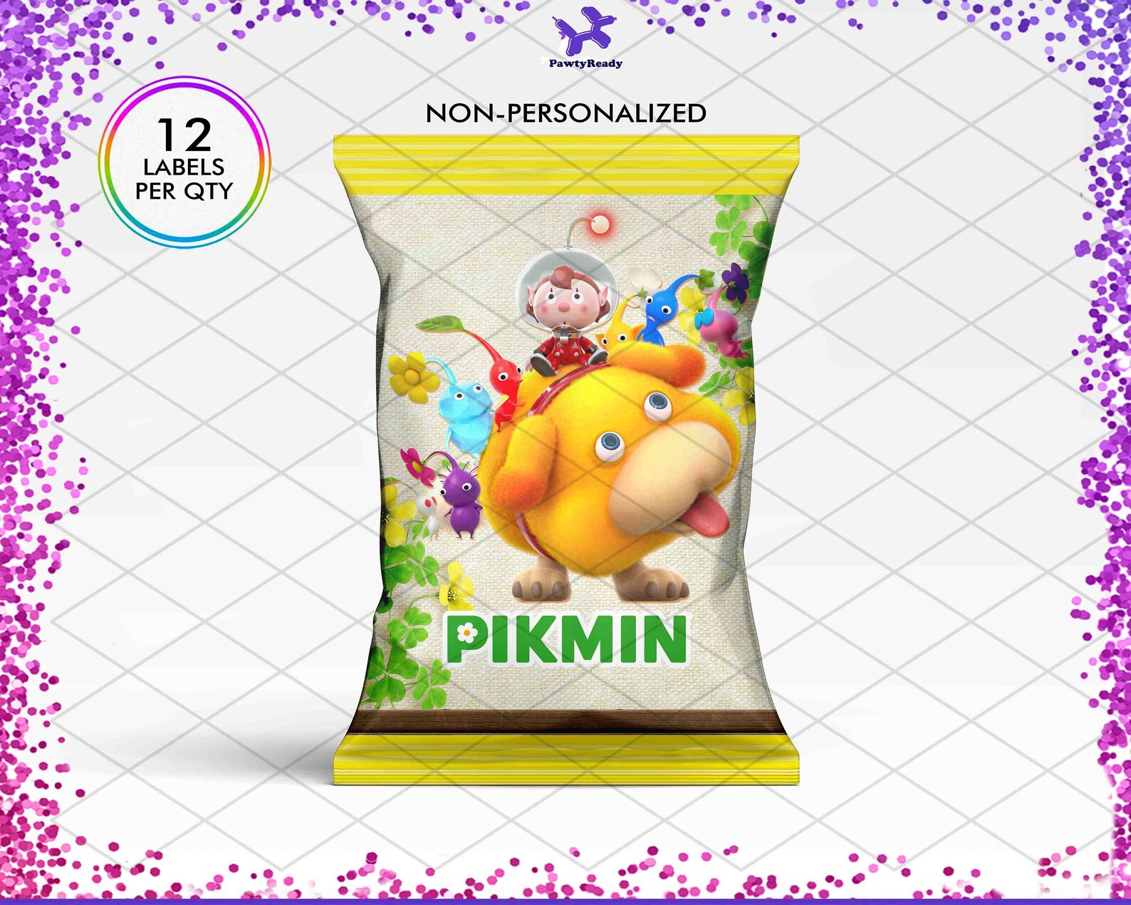 Pikmin Chip Bags Wrappers Labels Favor Treat Gift Birthday Decorations ...