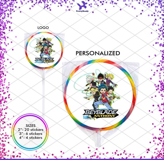 Beyblade Burst Sticker Labels Favors Birthday Party Decoration - Etsy
