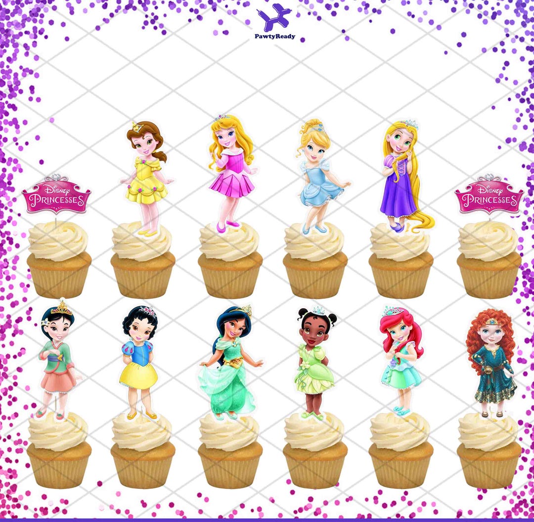Disney Princess Baby Chibi Cupcake Toppers Birthday Party Food Picks ...