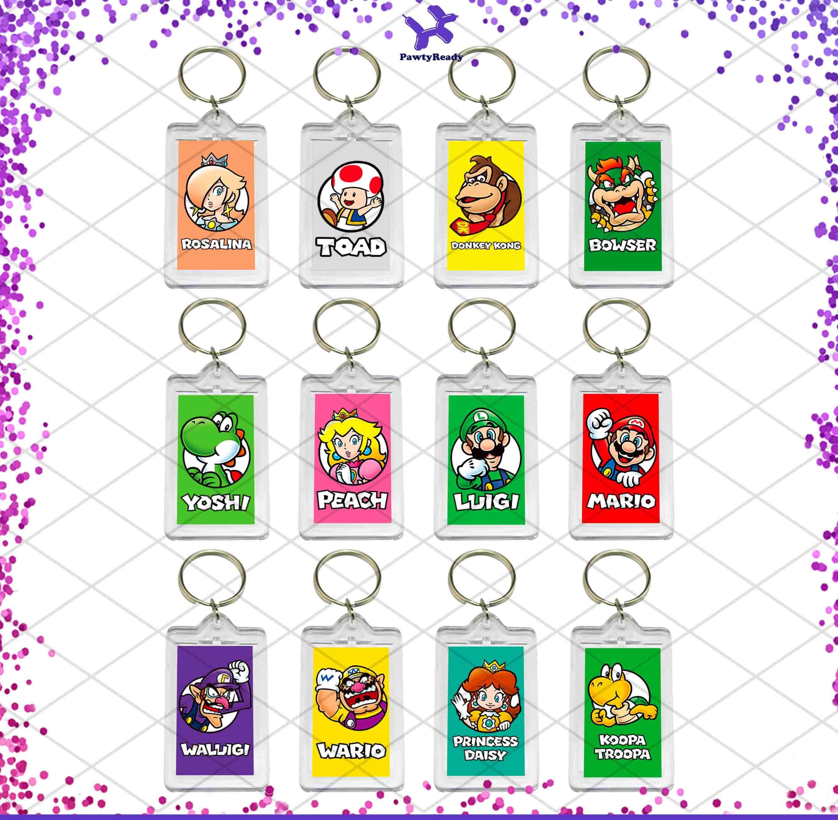 Super Mario Keychains Favor Birthday Party Food Pick Cake - Etsy