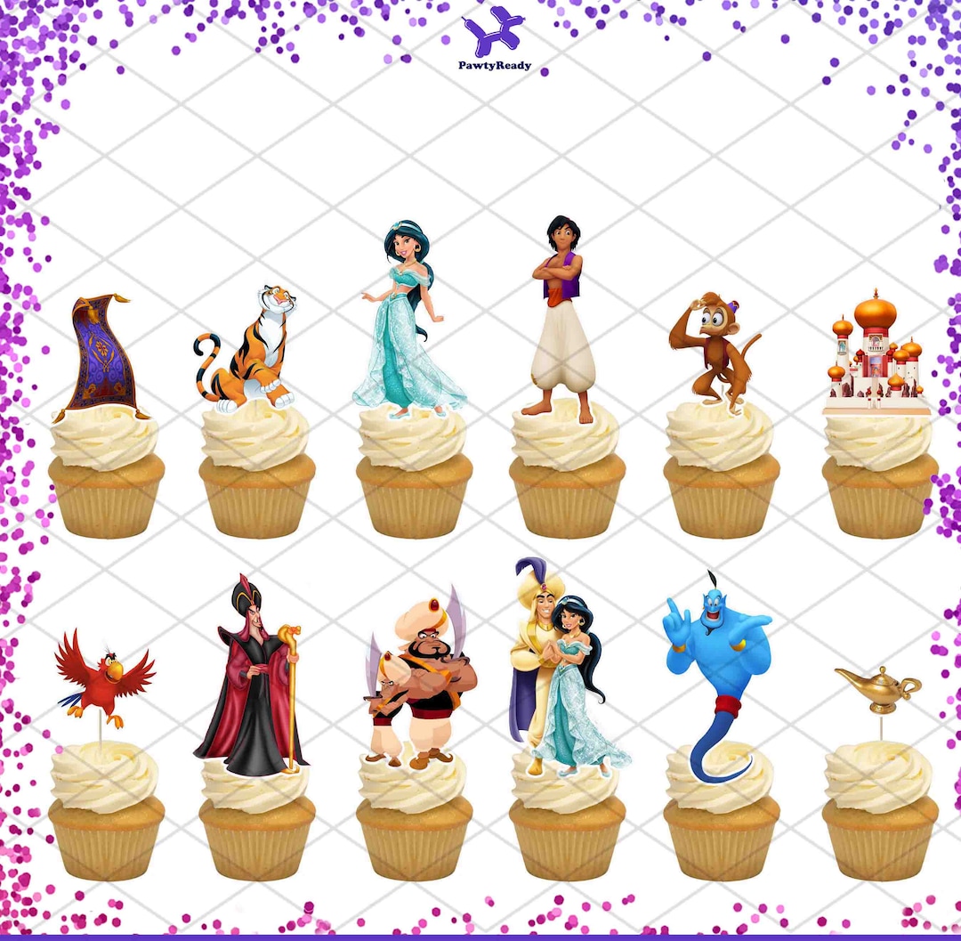 Disney Aladdin Jasmine Topper Cupcake Favor for Birthday Party ...