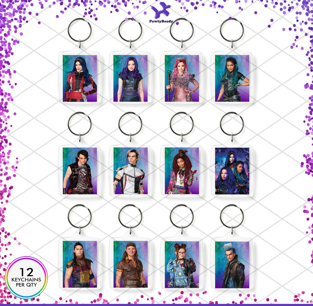Descendants 3 Keychains, Personalized Photo Message Keyring, Custom ...
