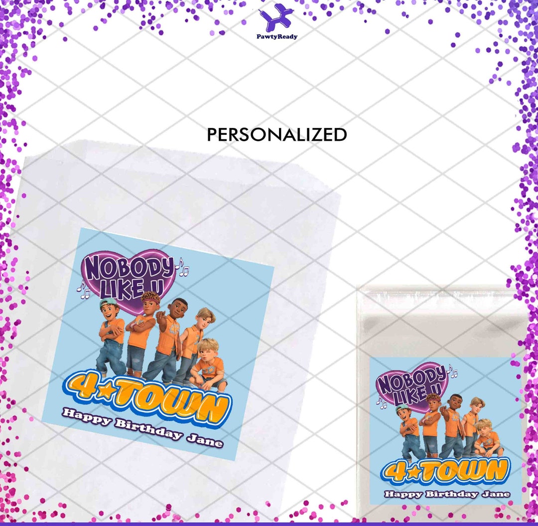 4 Town Turning Red Sticker Labels Favors Birthday Party Decorations for ...