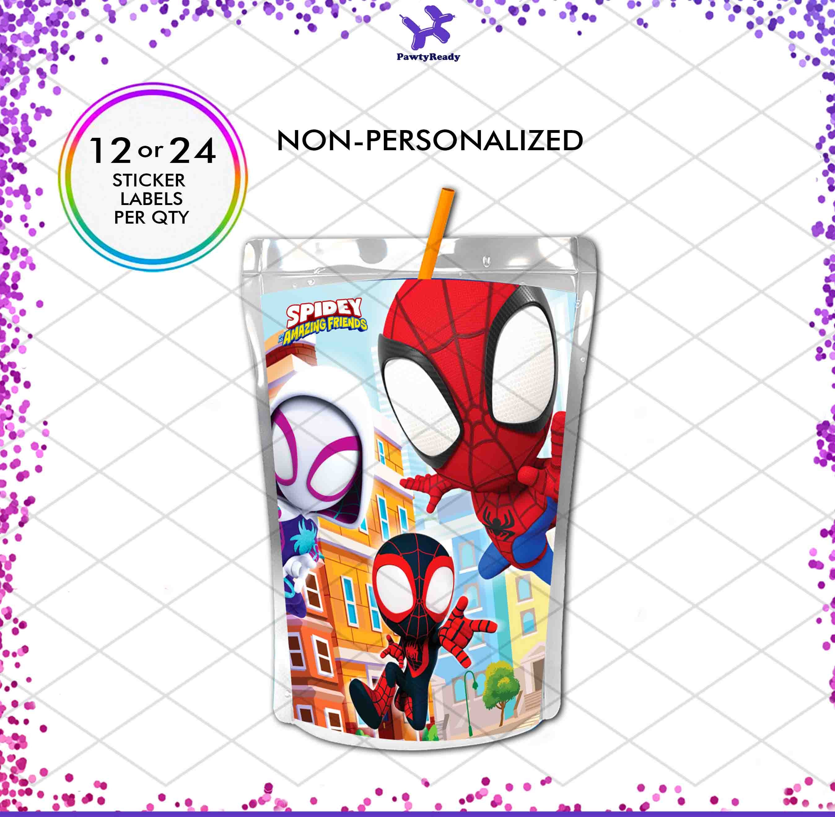 Spidey Capri Sun Juice Pouch Sticker Labels Favors Birthday - Etsy