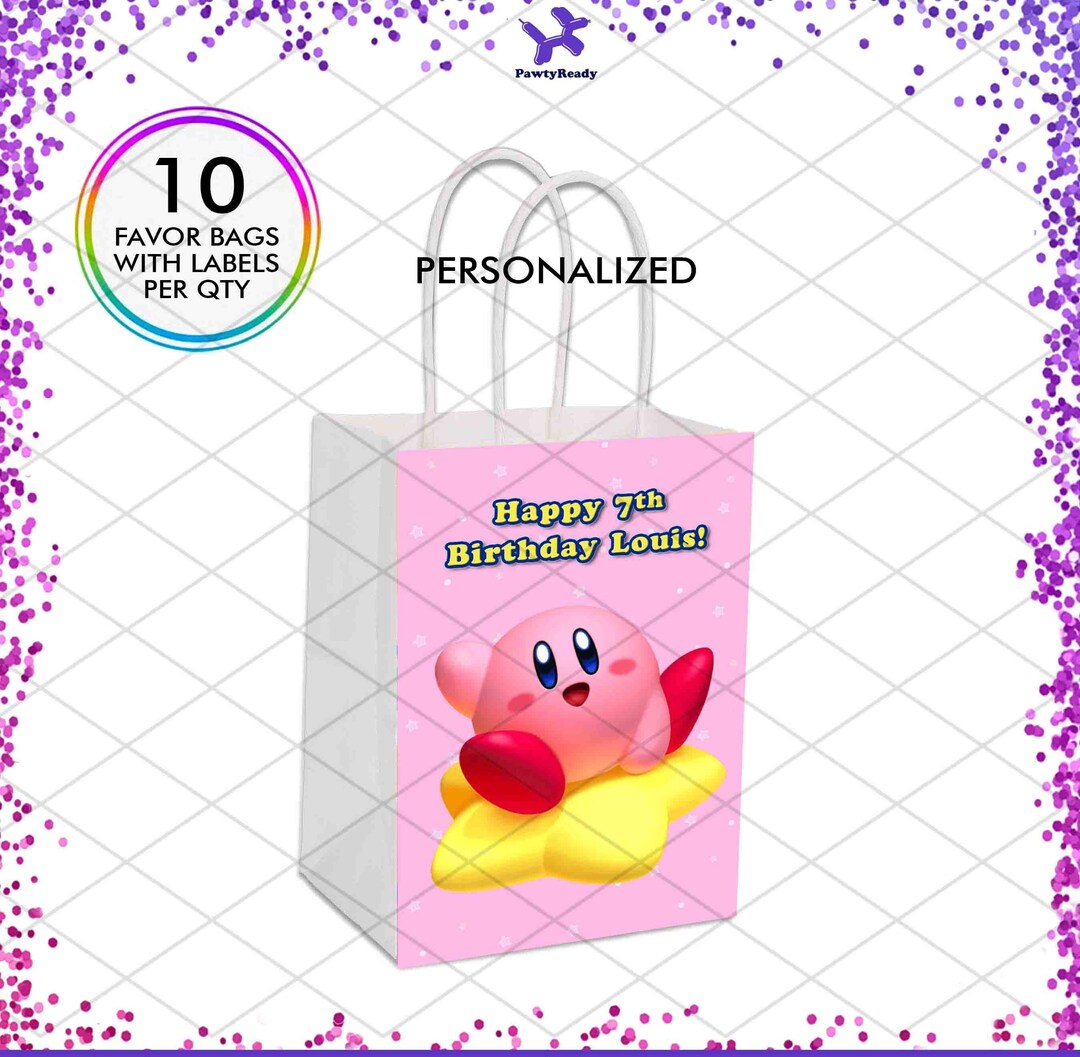 Kirby Party Bags Favor Gift Birthday Personalized Custom Decorations ...