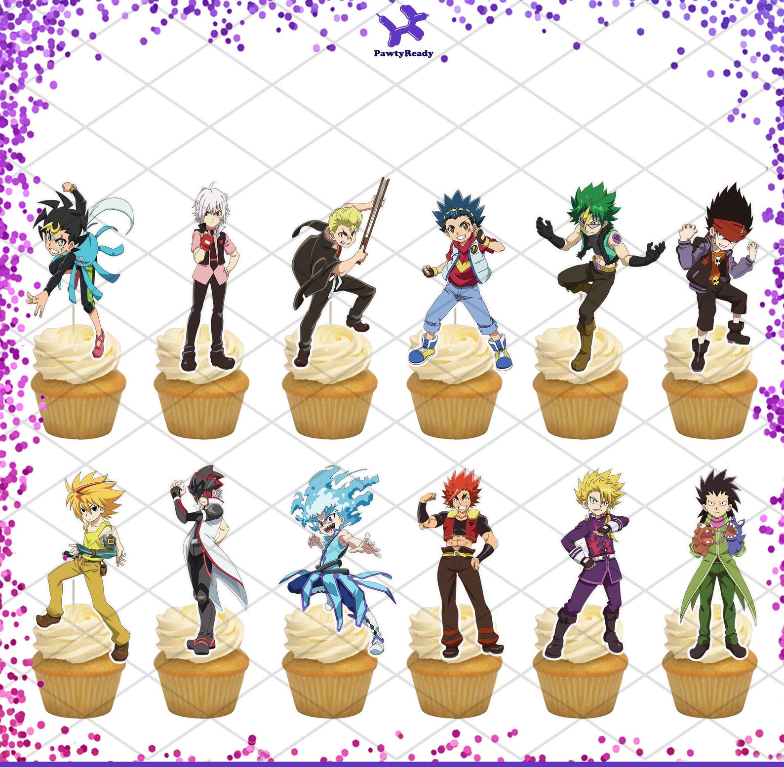 Beyblade Cupcake Toppers Birthday Party Food Picks Cake - Etsy