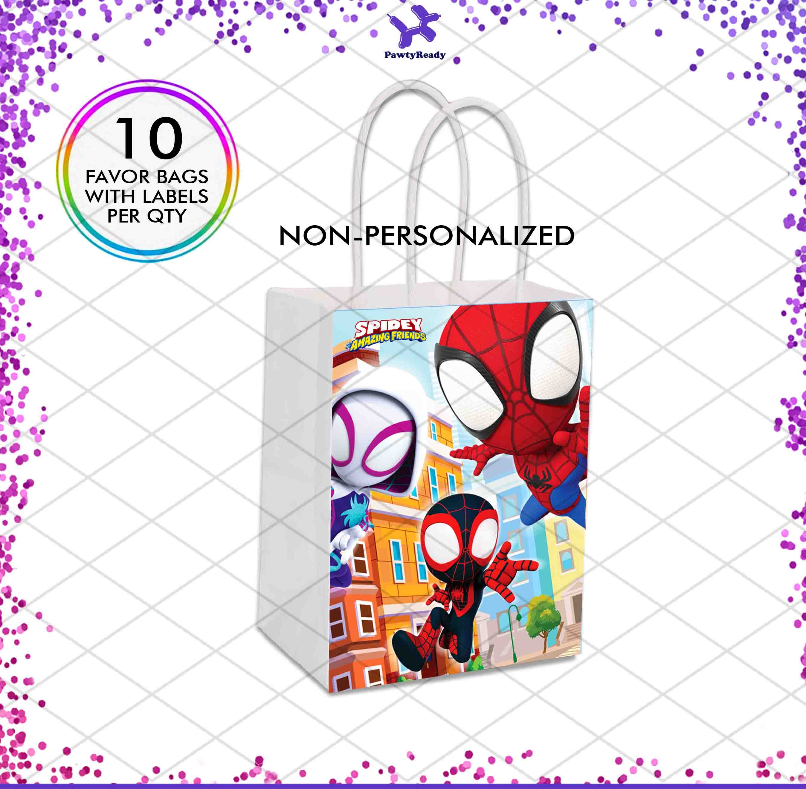 Spidey and His Amazing Friends Party Favor Bags, Personalized Superhero ...