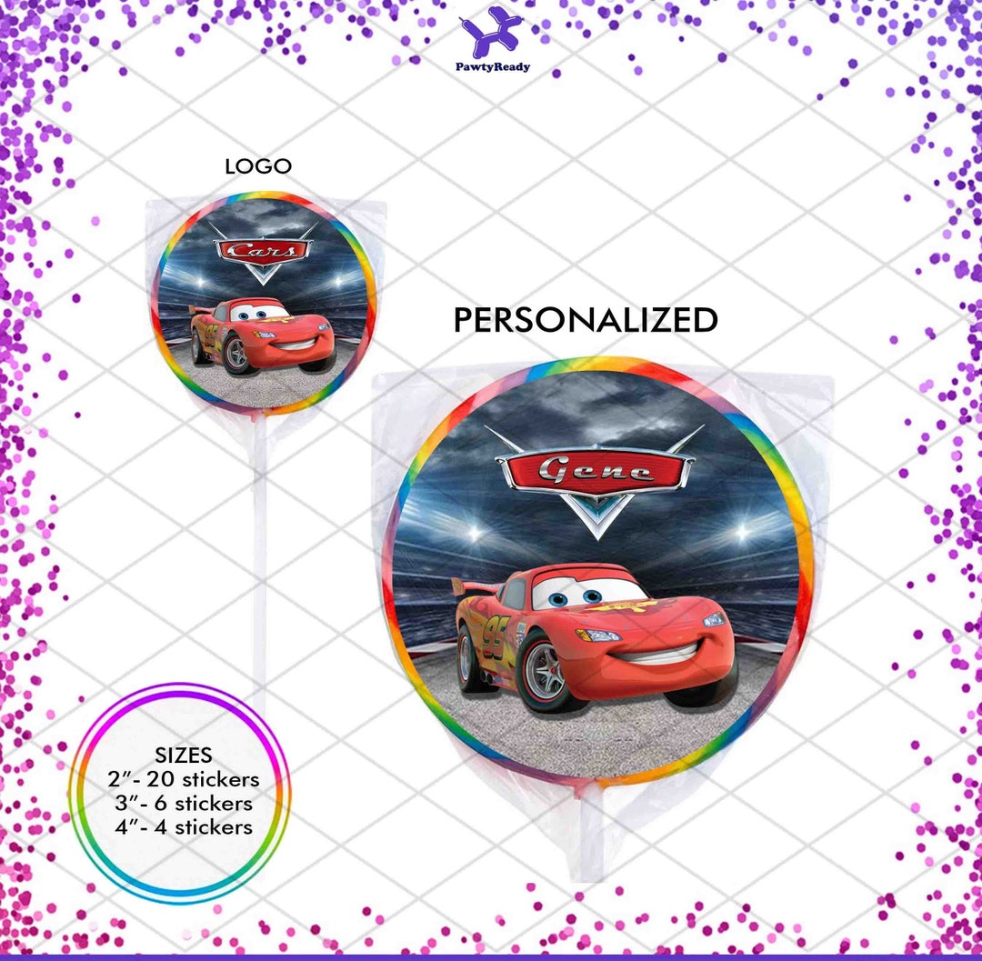 Cars Lightning Mcqueen Sticker Labels Birthday Party Favor Treat Bags ...