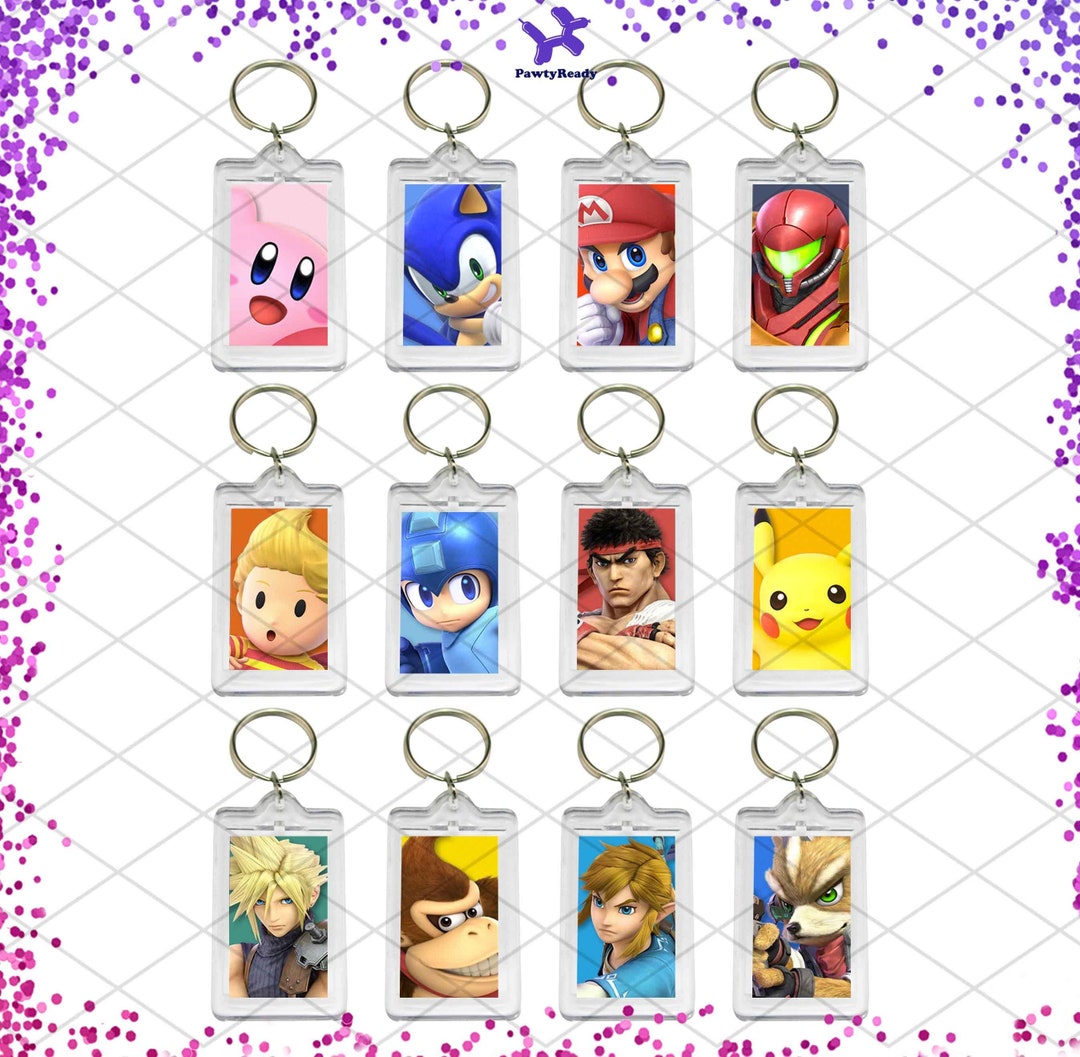 Super Smash Bros Keychains Favor Birthday Party Supplies Gifts Prize ...