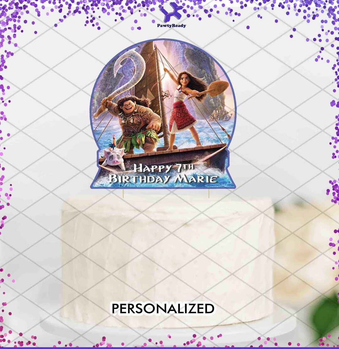 Moana 2 Maui Cake Toppers Birthday Party Food Picks Cake Decoration ...
