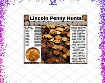 U.S. Lincoln Penny Hunting & Collecting Coin Roll Sorting Mat - Etsy