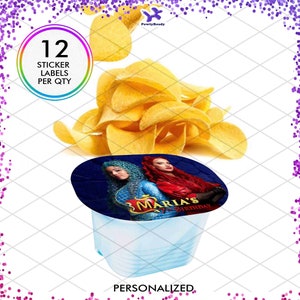 Descendants 4 Rise of Red Pringles Lids Snack Stack Sticker Label Favor ...