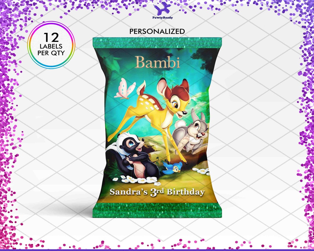Bambi Chip Bags Wrappers Labels Favor Treat Gift 1st Birthday ...