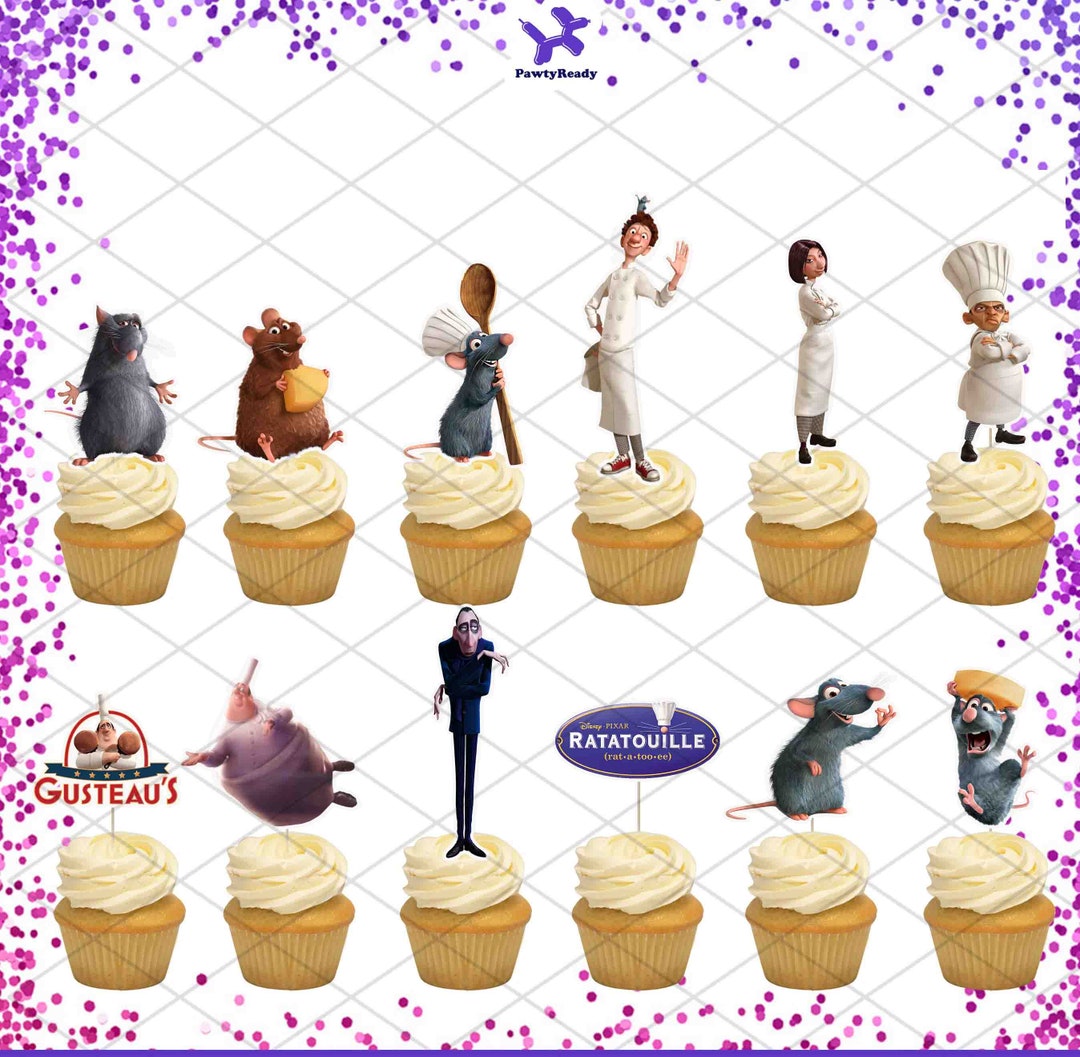 Ratatouille Remy Cupcake Toppers Birthday Party Decorations Linguini ...