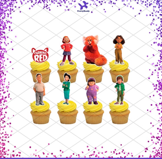 Turning Red Cupcake Toppers Birthday Party Food Picks Cake - Etsy