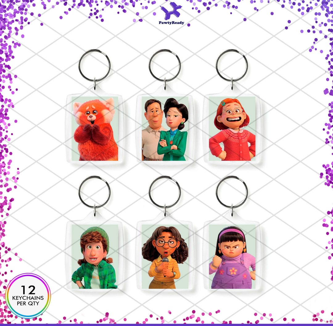 Turning Red Main Characters Keychains Favors for Birthday Party Gifts ...