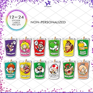Super Mario Capri Sun Juice Pouch Sticker Labels Favors Birthday Party ...