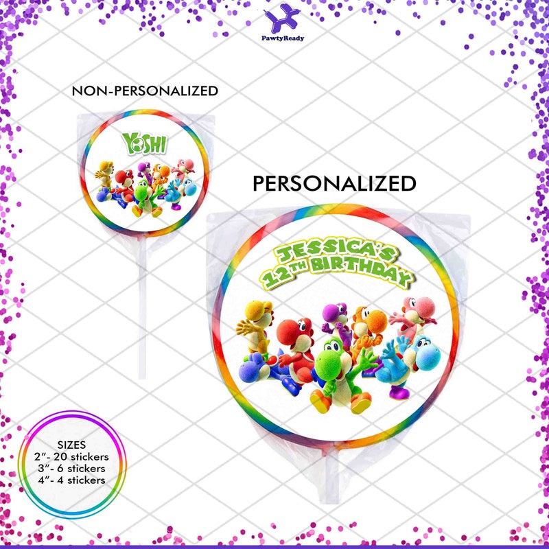 Yoshi Sticker Mario Party - Etsy