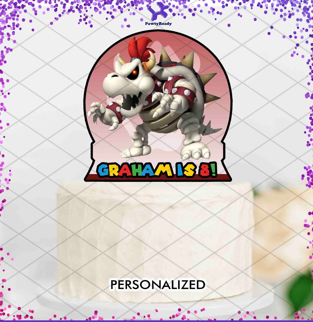 Bowser Cake Toppers Birthday Party Food Picks Cake Decoration Kids ...