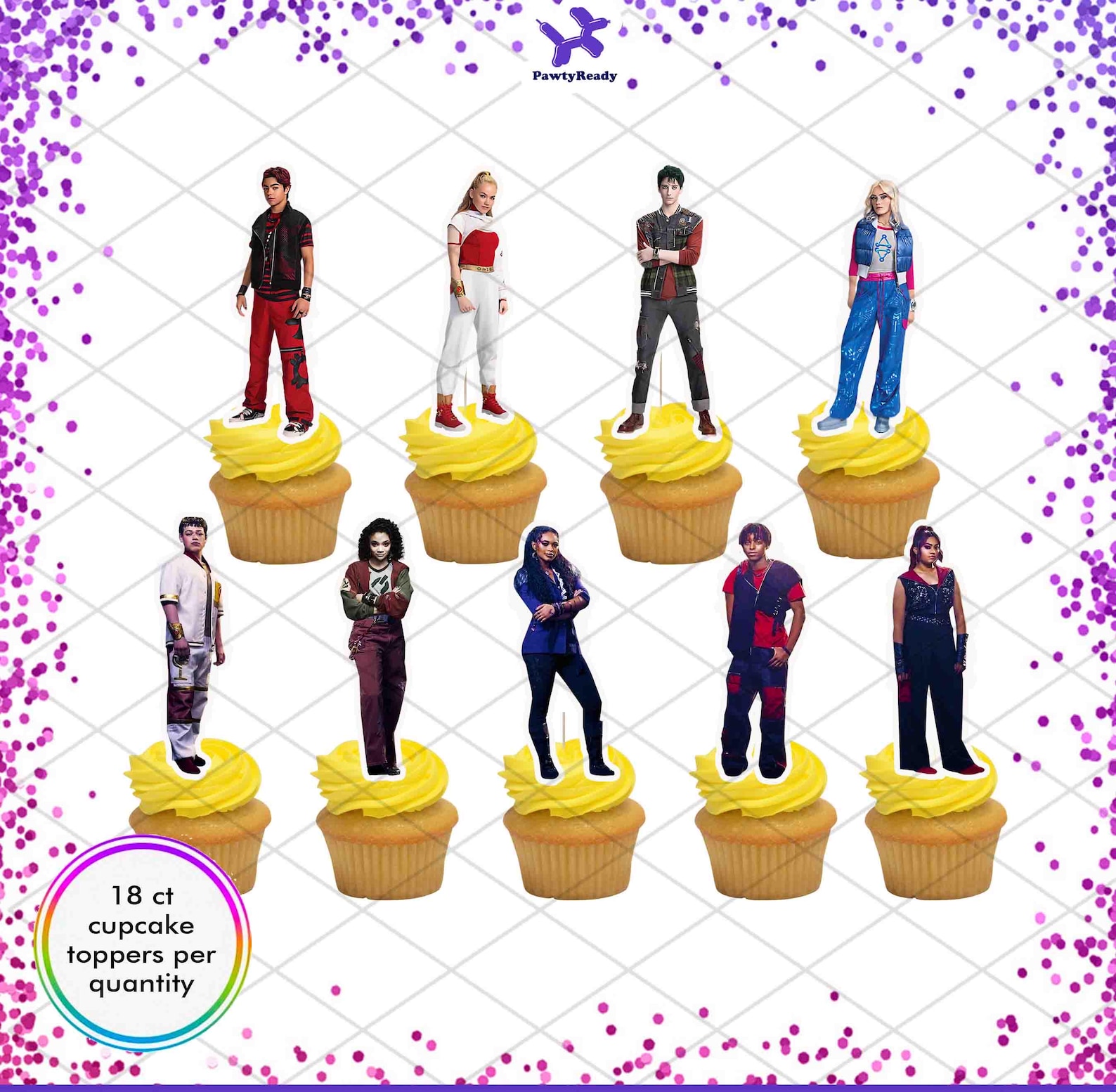 Zombies 4 Dawn of the Vampires Personalized Cupcake Toppers Birthday ...
