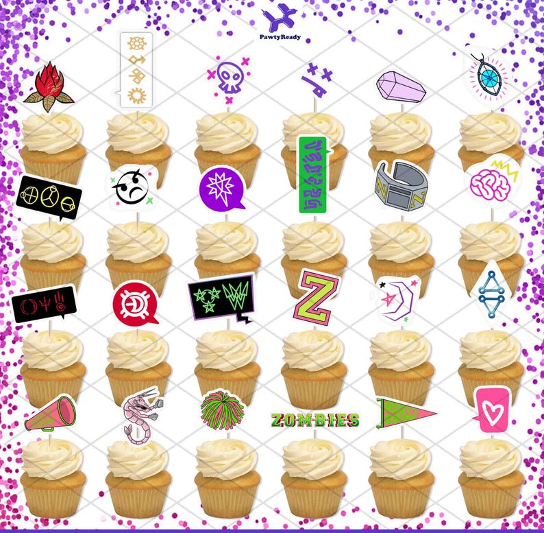 Zombies 4 Dawn of the Vampires Personalized Cupcake Toppers Birthday ...