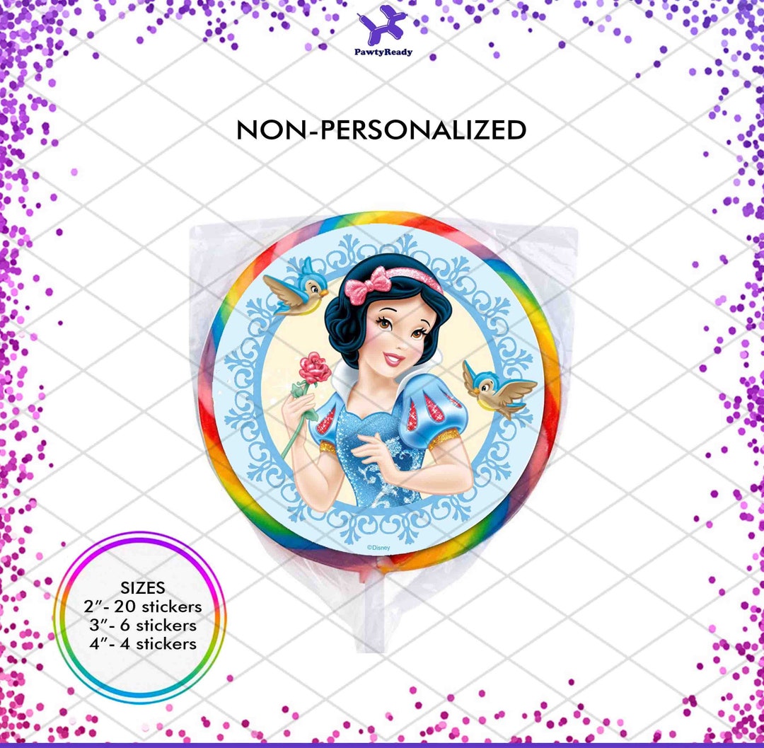 Snow White Sticker Labels Birthday Party Favor Treat Bags Boxes ...