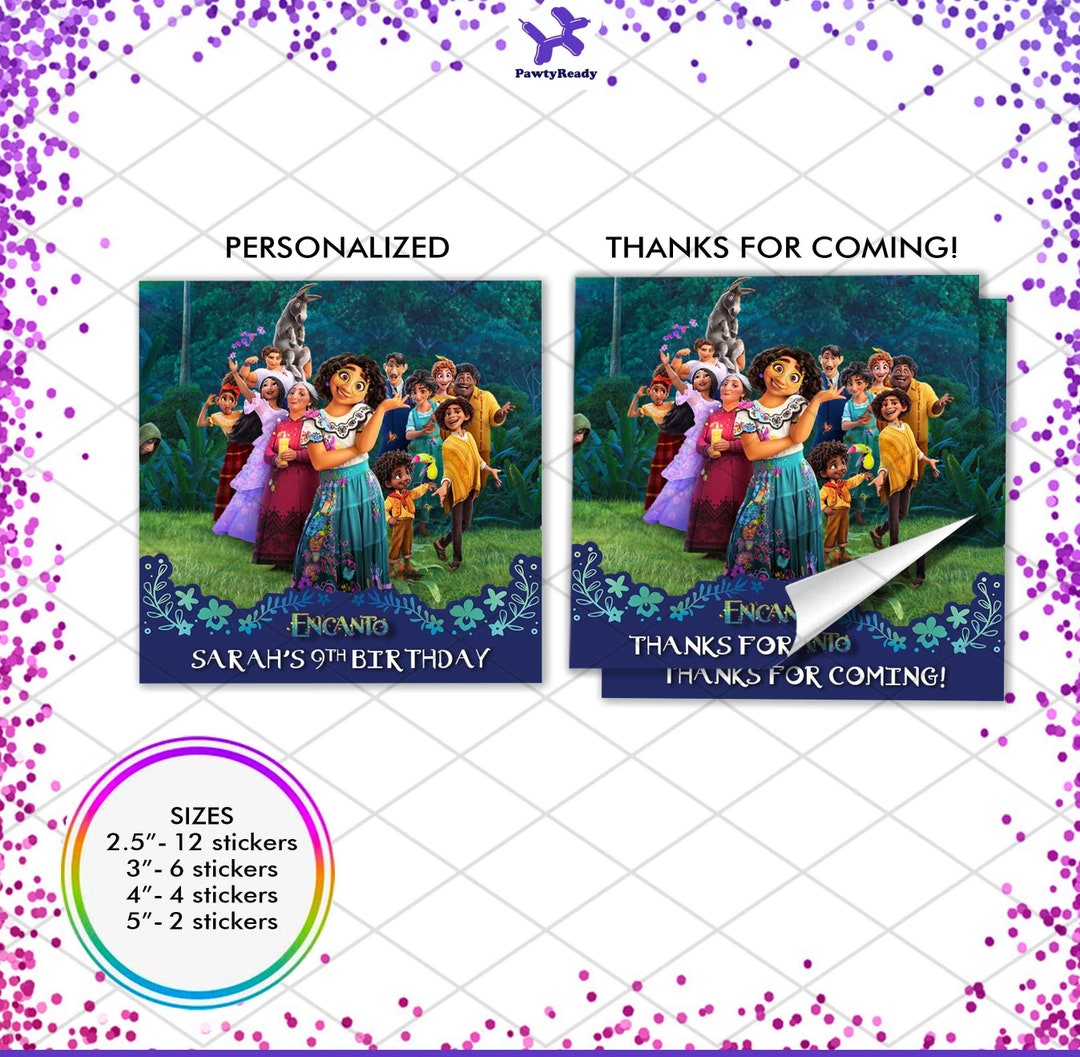 Encanto Personalized Stickers, Custom Birthday Label, Party Favor for ...