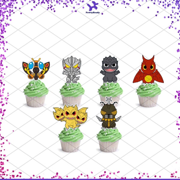 Godzilla Birthday Cake Decorations - Etsy