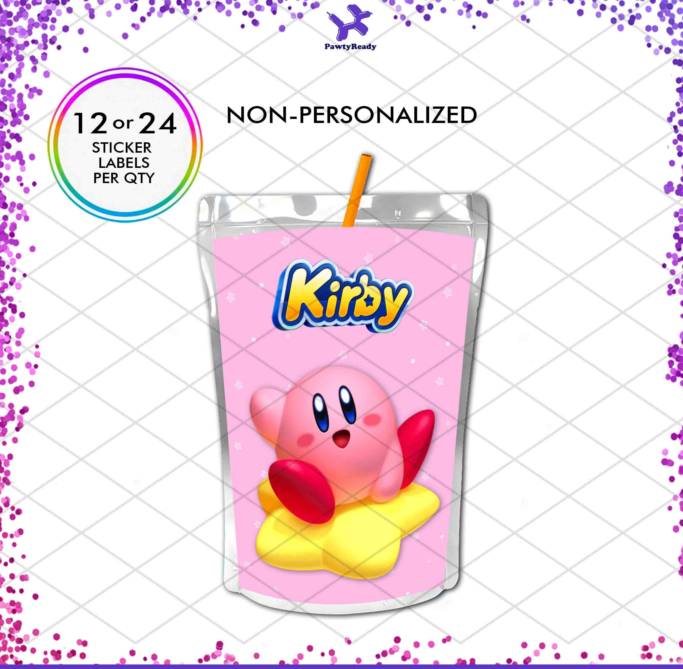 Kirby Capri Sun Juice Pouch Sticker Labels Favors Birthday Party ...