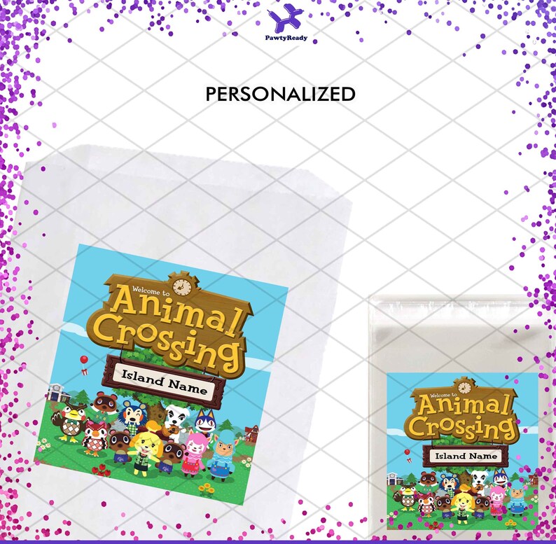 Animal Crossing Sticker Labels Favors Birthday Party - Etsy