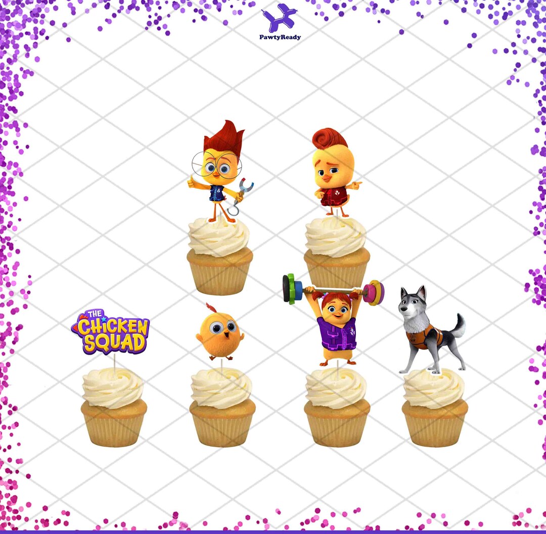 Chicken Squad Cupcake Toppers Birthday Party Decorations Chicks - Etsy