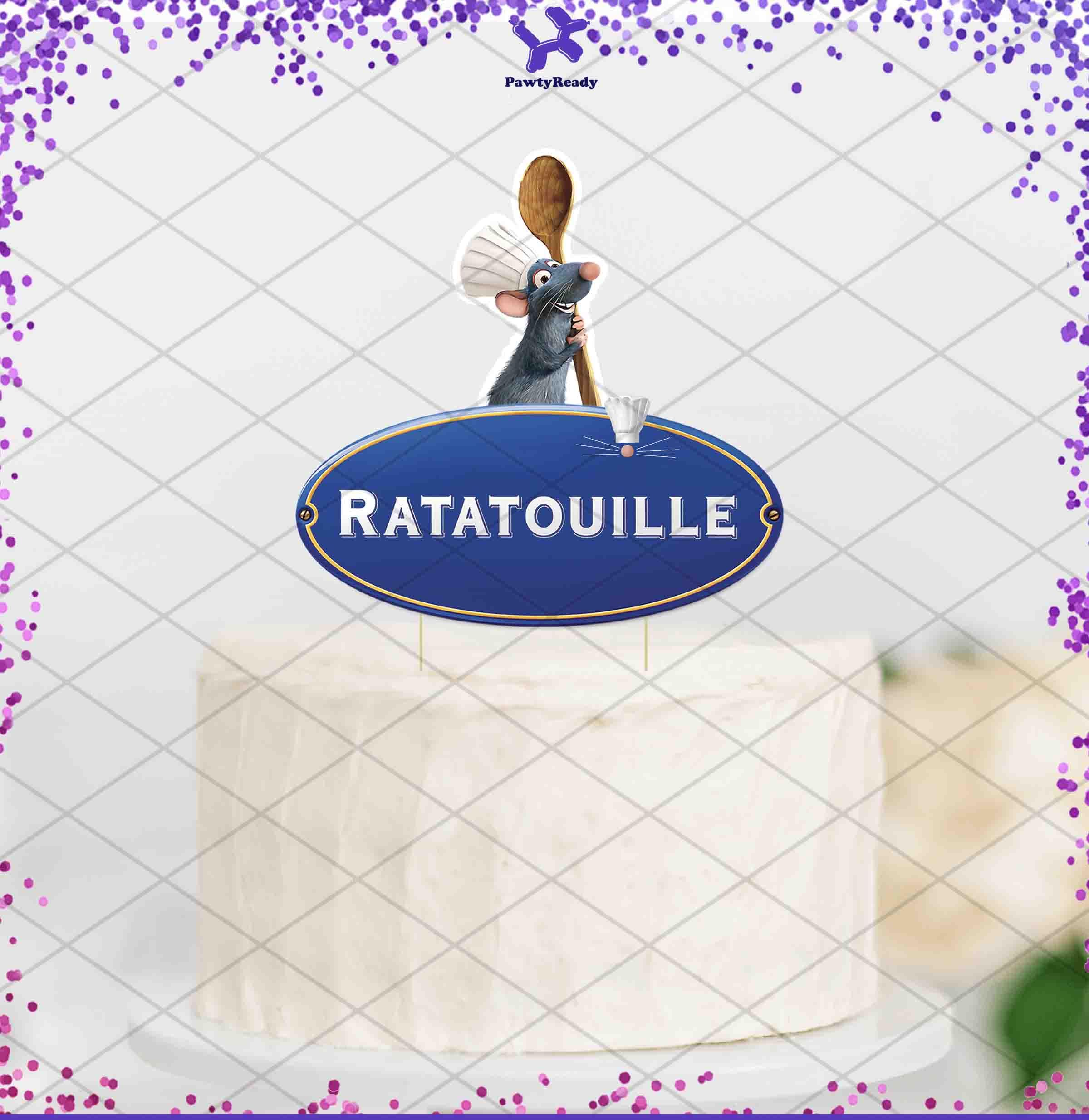 Ratatouille Custom Name Logo Cake Toppers, Personalized Birthday Party ...