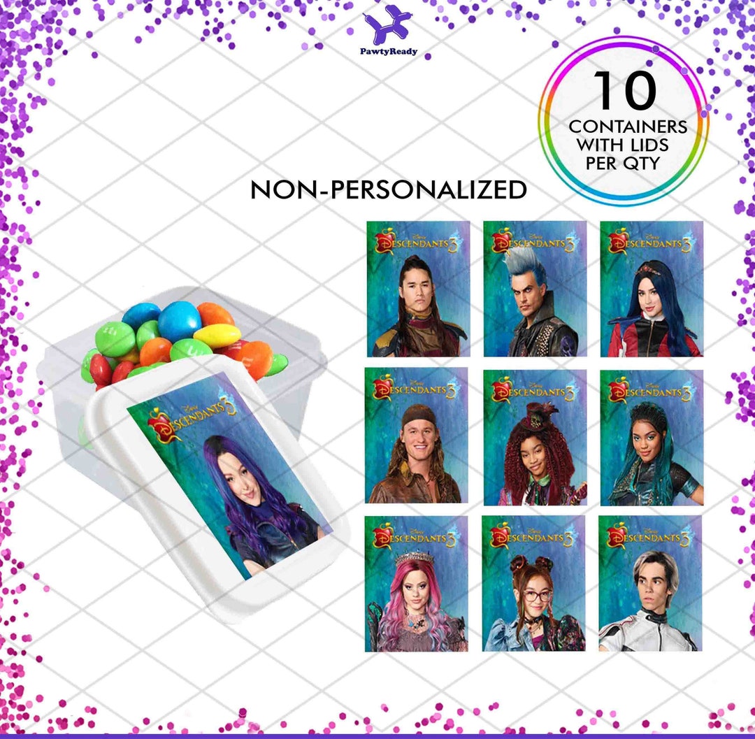 Descendants Favor Containers Party Box Gift Birthday Party Decorations ...