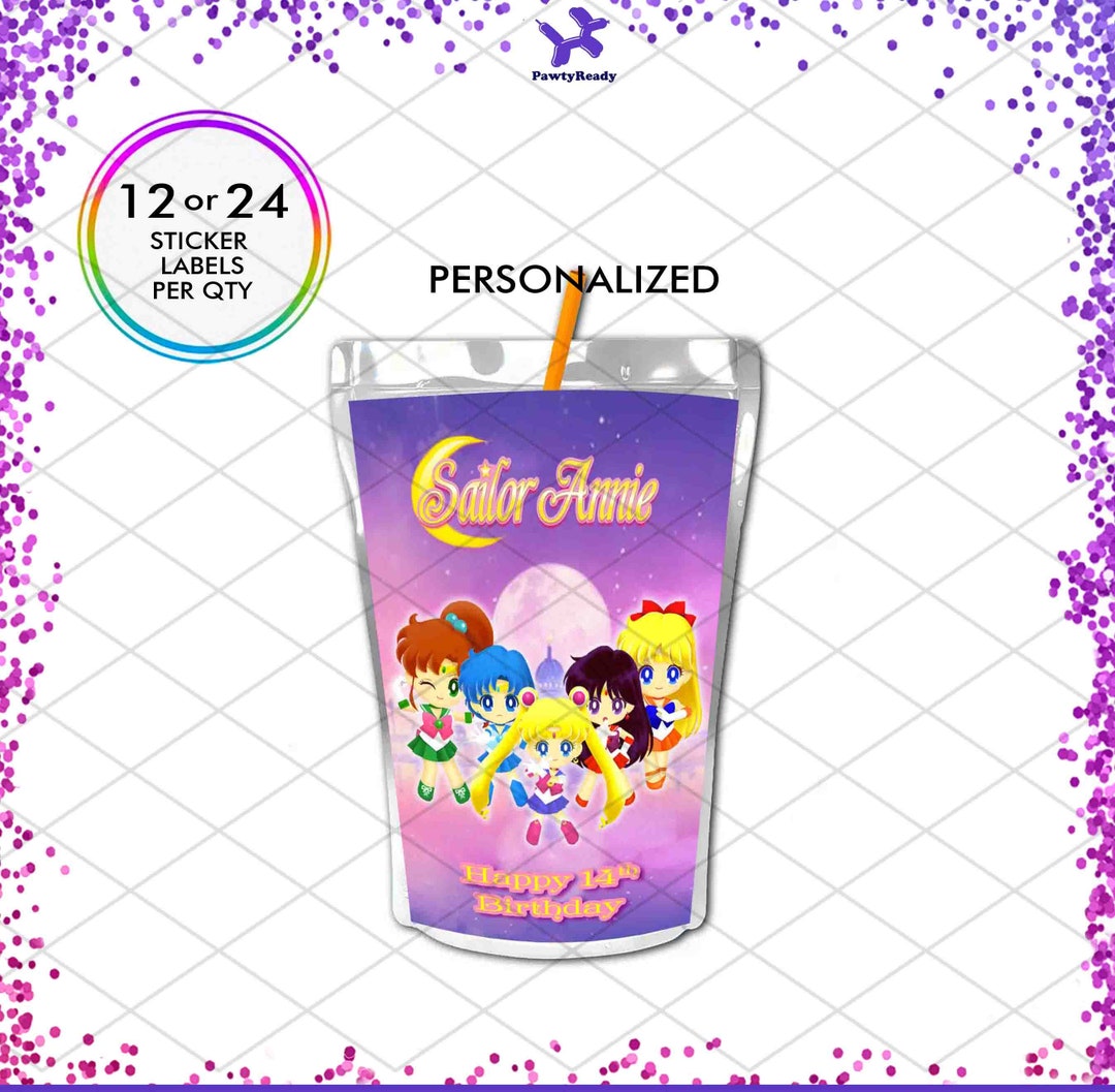 Sailor Moon Capri Sun Juice Pouch Sticker Labels Favors - Etsy