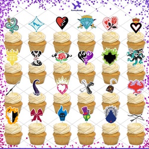 Descendants 4 Rise of the Red Cupcake Toppers Birthday Party Food Picks ...