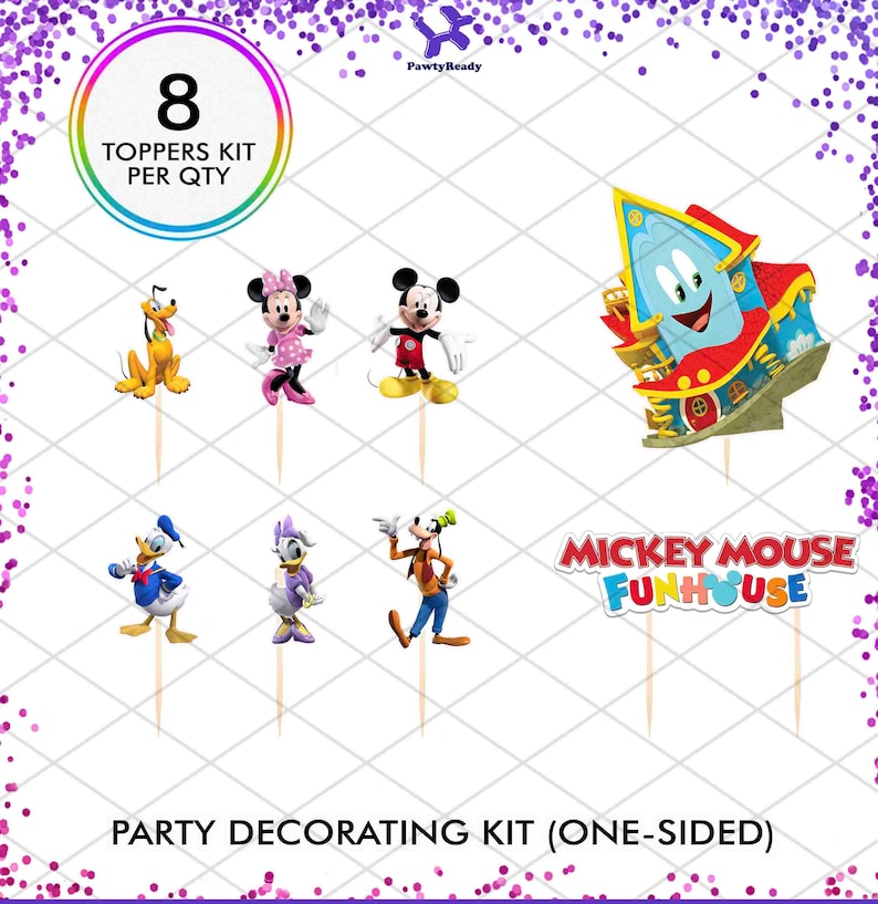 Mickey Mouse Funhouse Custom Name Logo Cake Toppers, Personalized ...
