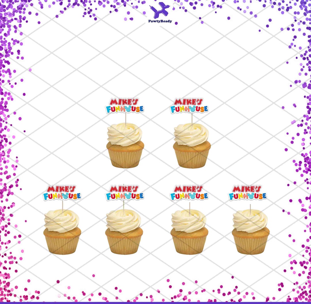 Mickey Mouse Funhouse Custom Logo Name Personalization Cupcake Toppers ...