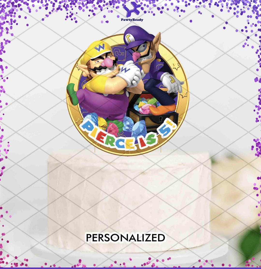 Wario and Waluigi Cake Toppers Birthday Party Food Picks Cake ...