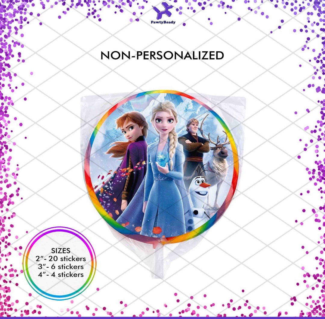 Frozen Anna Elsa Olaf Sticker Labels Birthday Party Favor Treat Bags ...