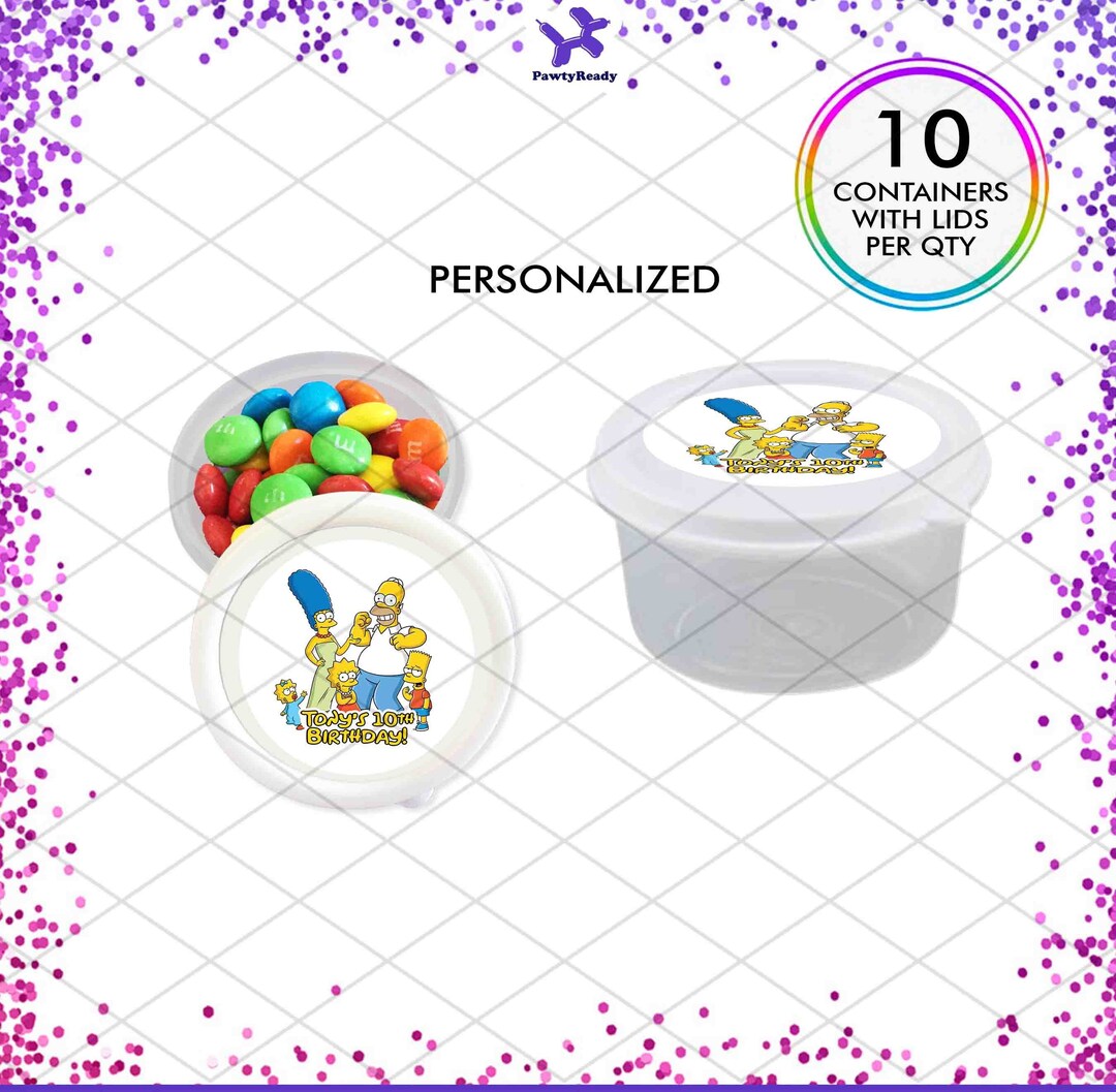 Simpsons Favor Containers Party Box Gift for Birthday Party Decorations ...