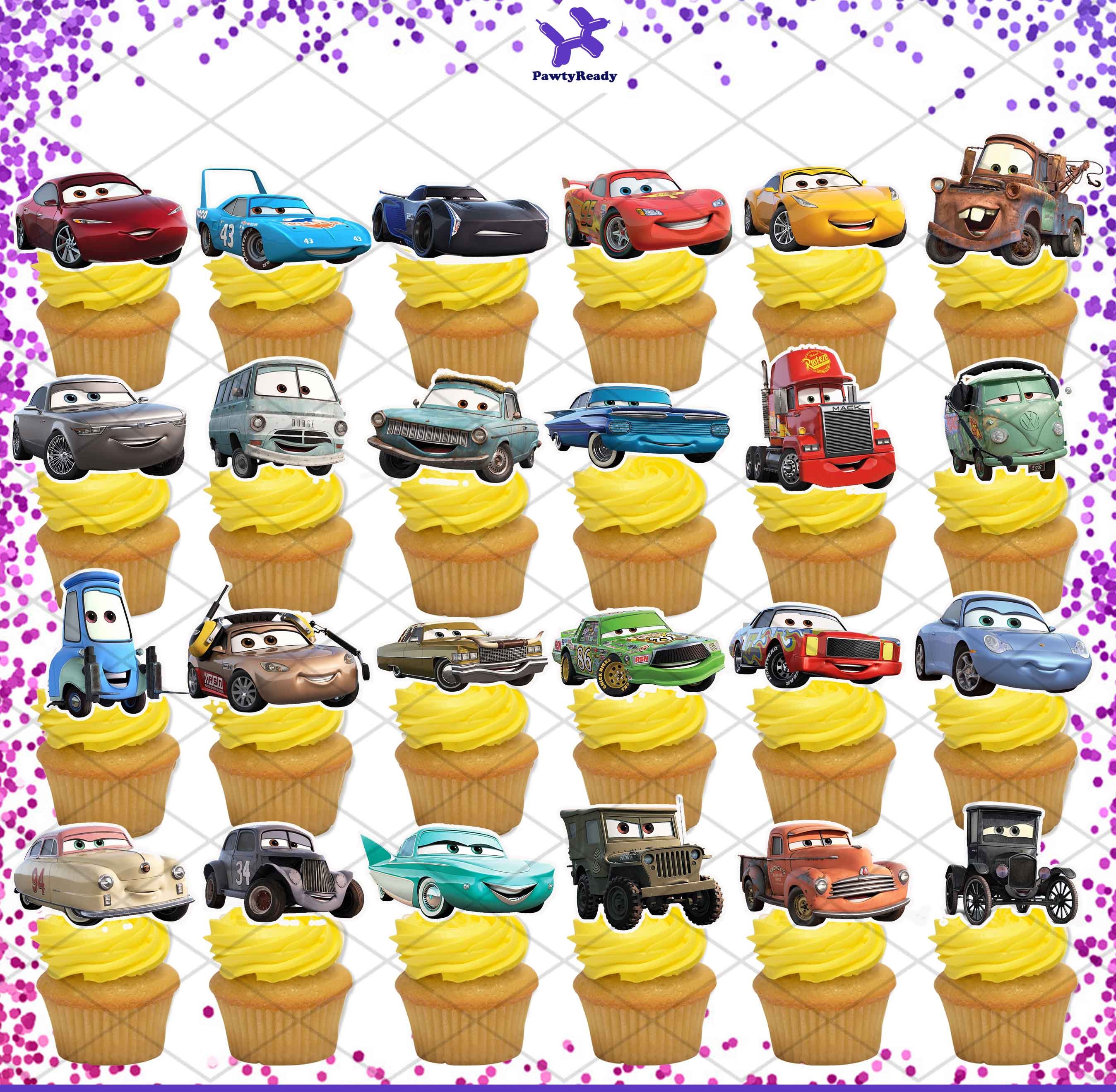 Cars Cupcake Toppers Birthday Party Food Picks Cake Decoration - Etsy