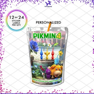 Pikmin Capri Sun Juice Pouch Sticker Labels Favors Birthday Party ...