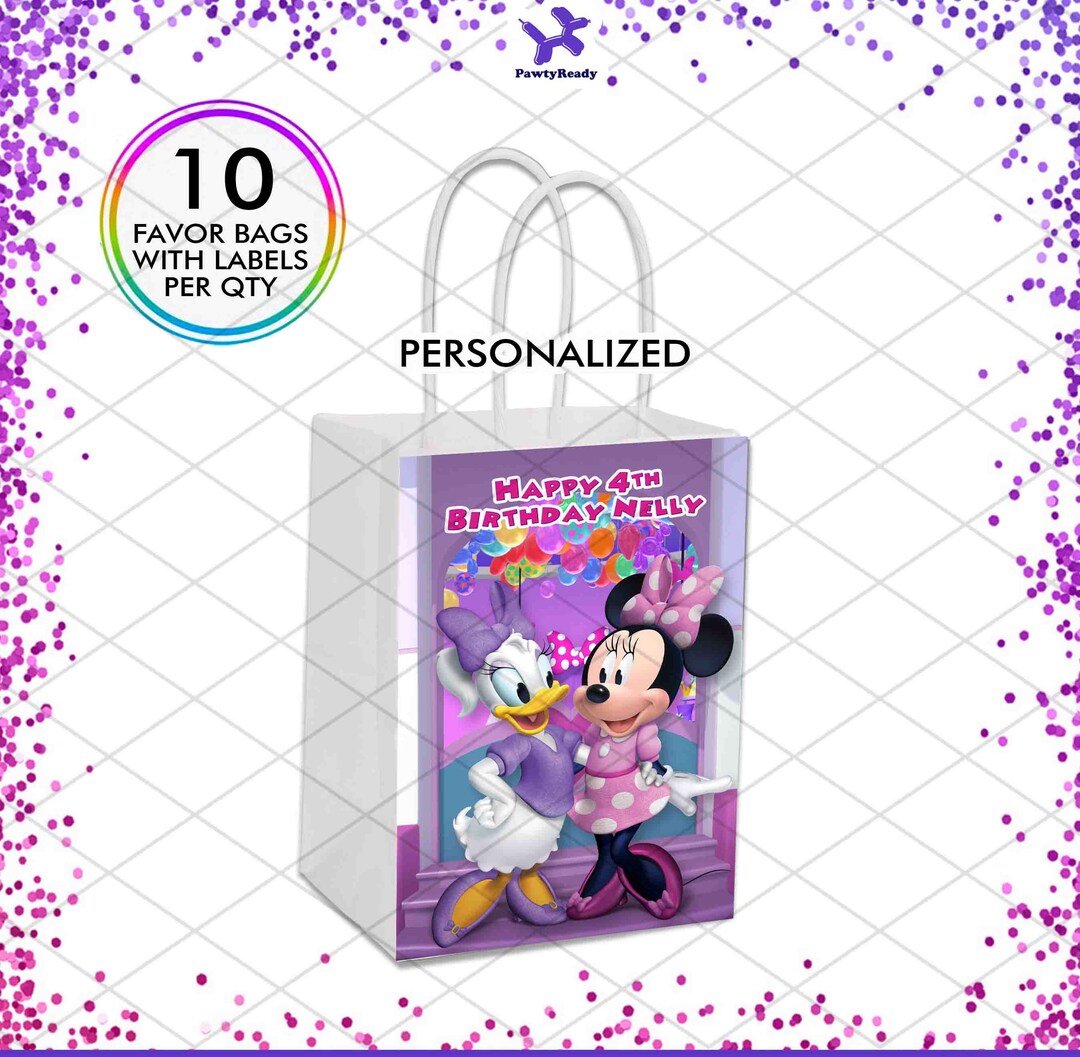 Minnie Mouse and Daisy Duck Bow-toon Favor Bags, Personalized Birthday ...