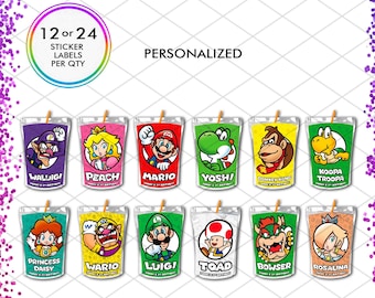 Paper Mario Capri Sun Juice Pouch Sticker Labels Favors Birthday Party ...