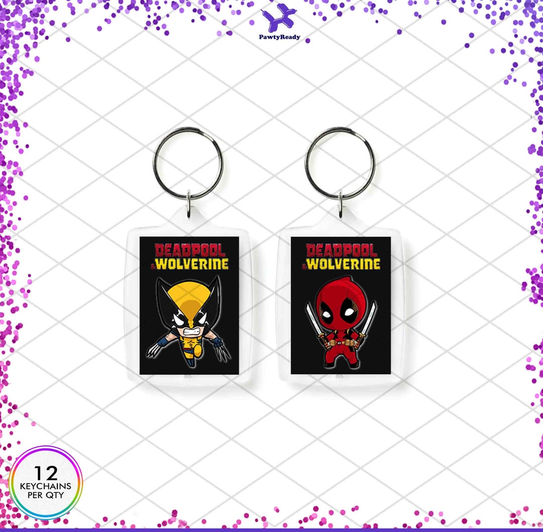 Deadpool Wolverine Chibi Keychains Favors Supplies Birthday Party Favor ...