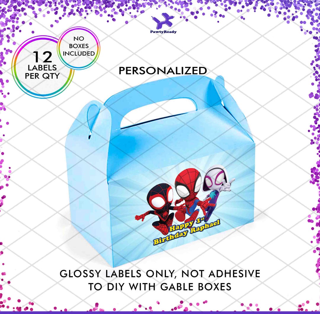 Spidey Amazing Friends Gable Label Birthday Party Decor Custom Name ...